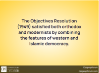 Objectives Resolution (1949) satisfied both orthodox and modernists