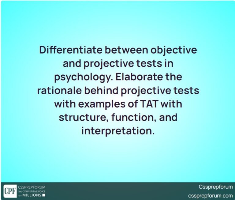 Differentiate Between Objective And Projective Tests In Psychology