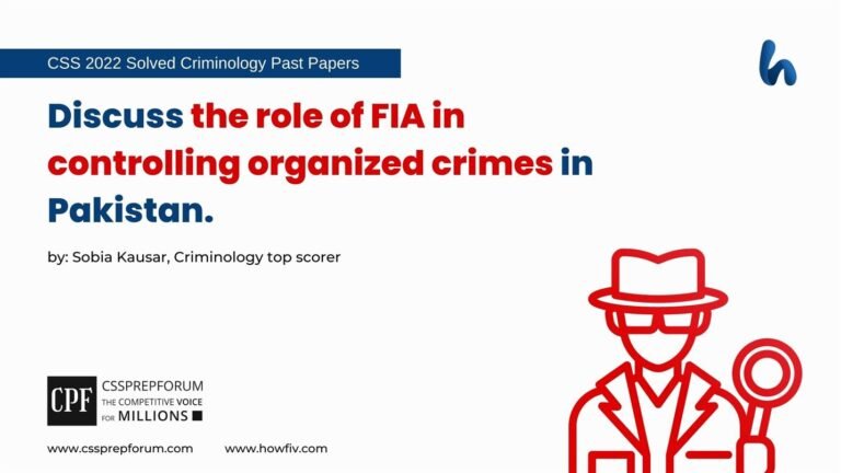 Role of FIA in controlling organized crimes in Pakistan
