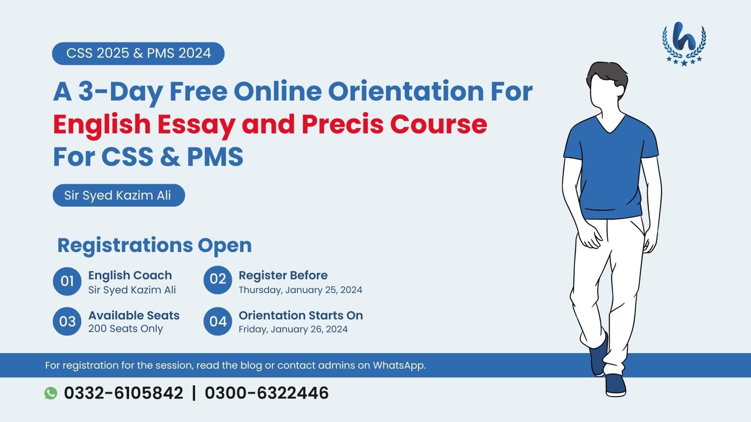 A 3 Day Free Orientation For English Essay and Precis