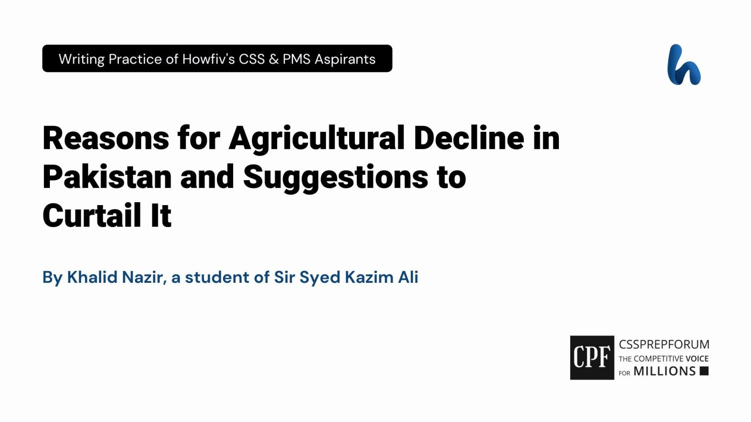 Agricultural Decline in Pakistan and Solutions