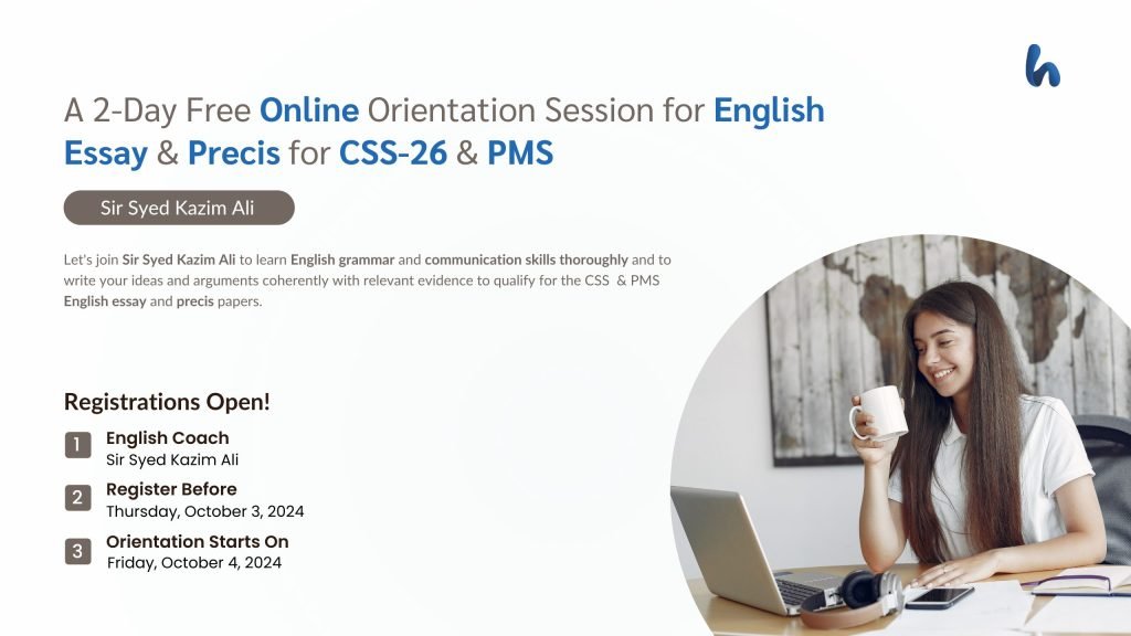 A 2 Day Free Orientation For English Essay and Precis