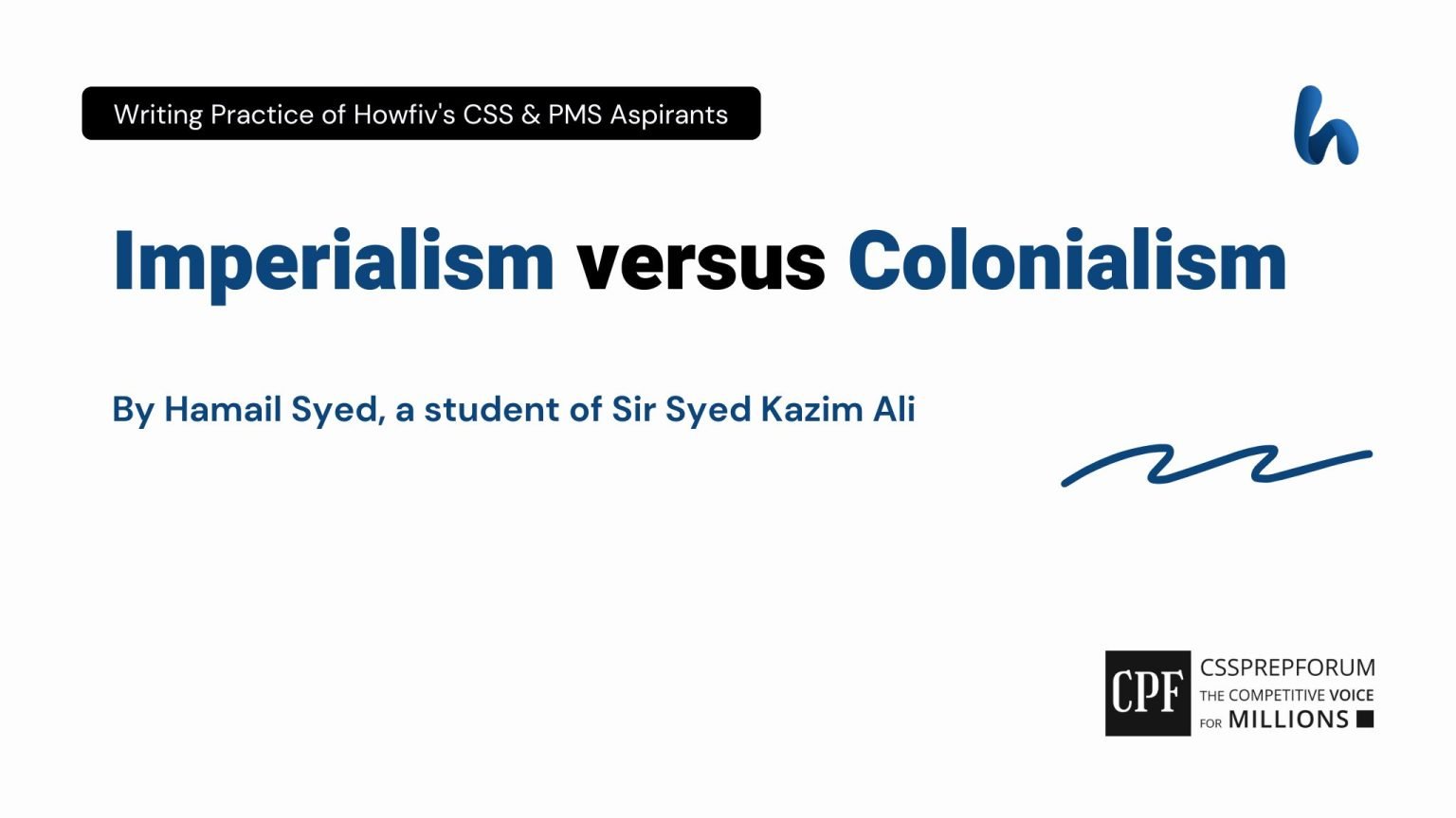 Imperialism versus Colonialism | CssPrepForum