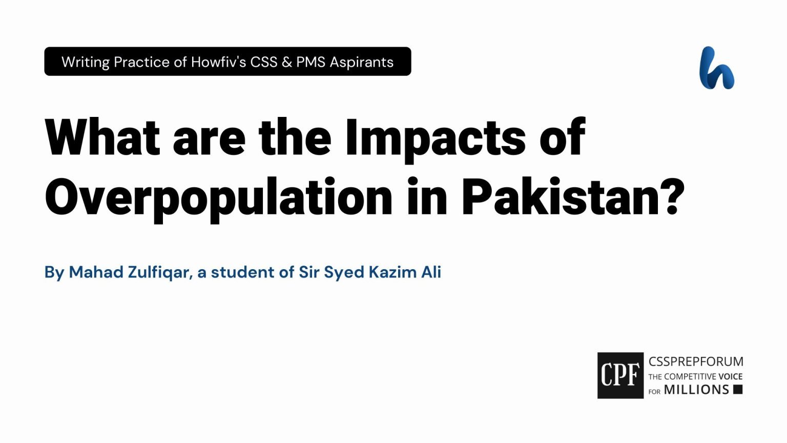 Impacts of Overpopulation in Pakistan | CssPrepForum