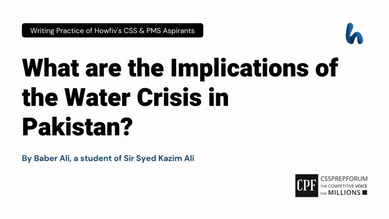 The Water Crisis Implications in Pakistan