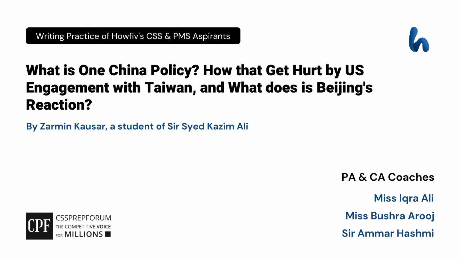 One China Policy and US-China Clash over it
