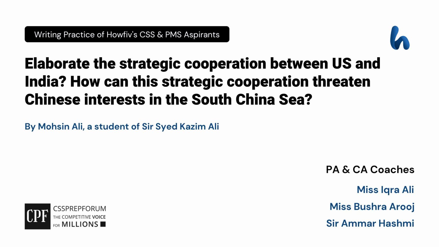 US India Cooperation in the South China Sea