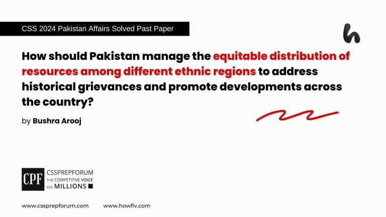 Ways for Pakistan to Manage Equitable Resources Distribution