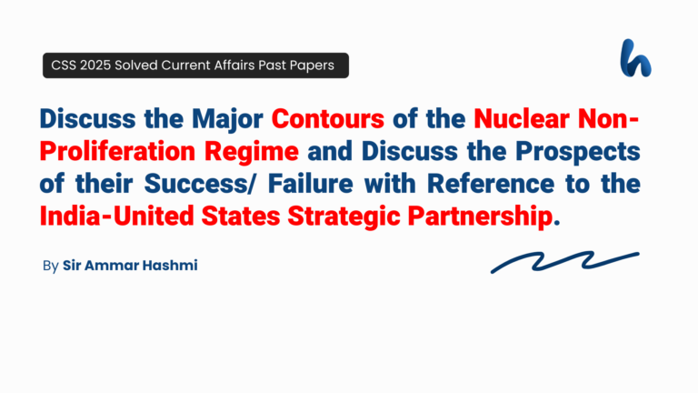 Nuclear Non-Proliferation Regimes and India-US Partnership