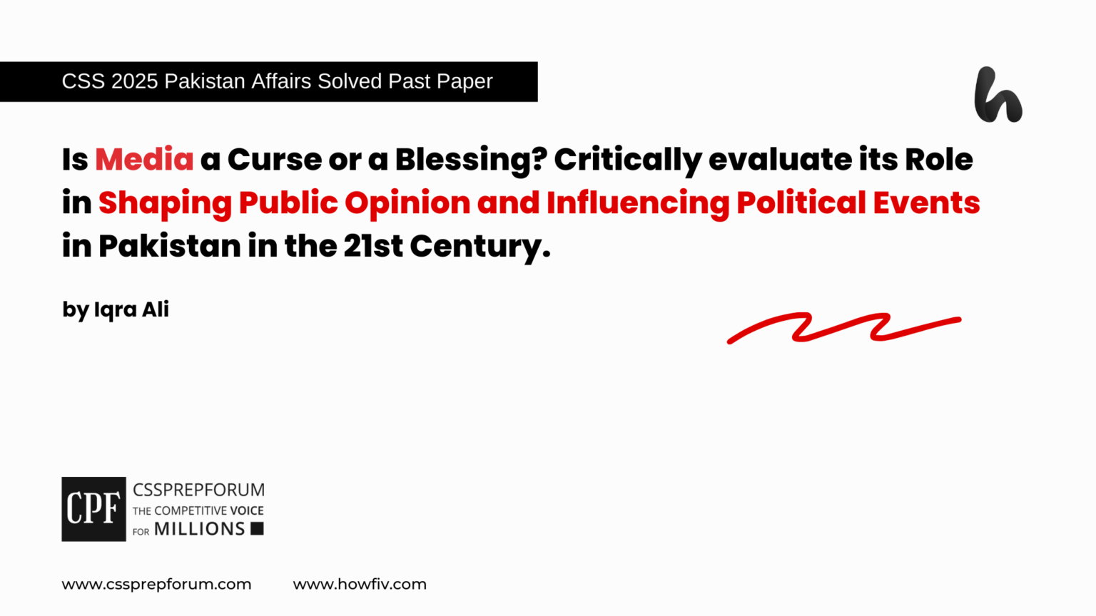 Media and its role in Influencing the Politics of Pakistan