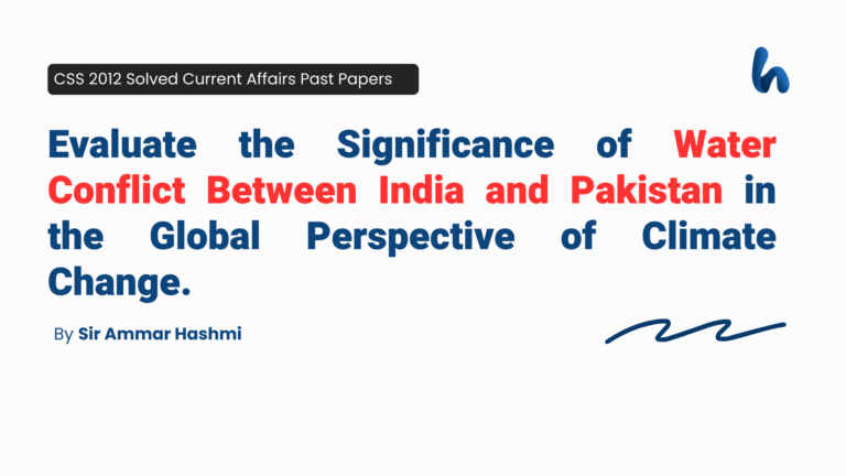 Water Conflict of India and Pakistan wrt Climate Change