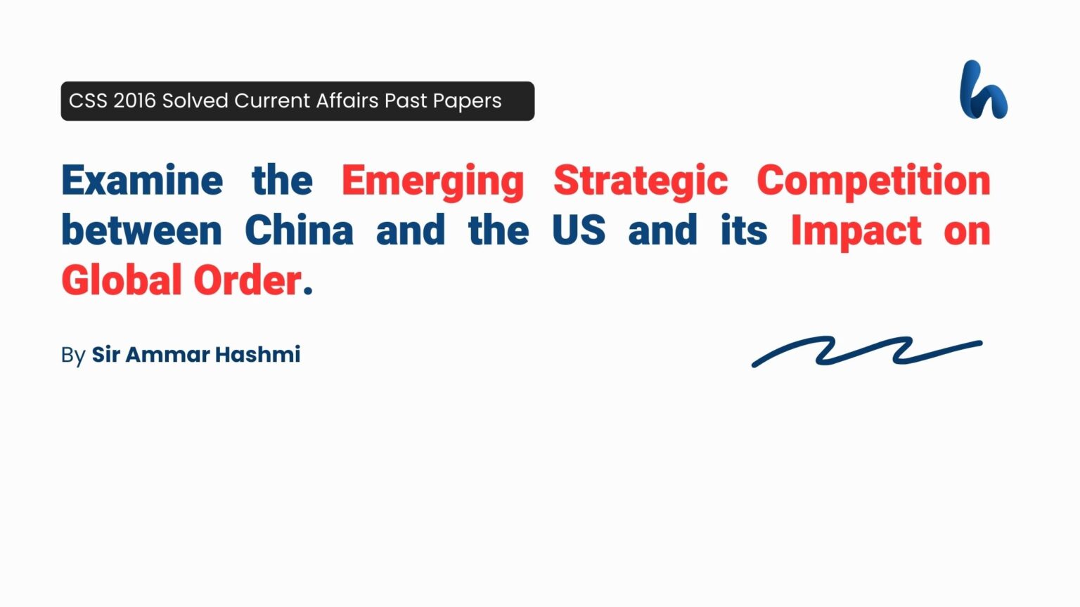 Strategic Competition between China and the US