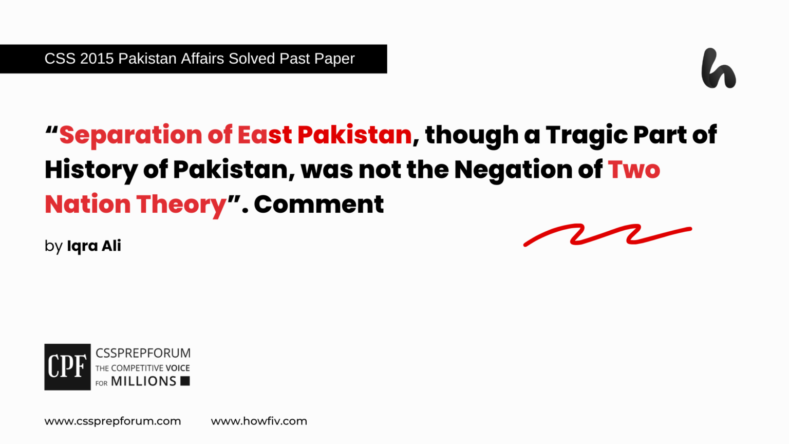 Separation of East Pakistan and Two Nation Theory Analysis