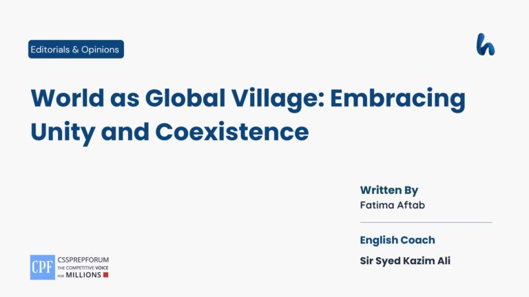World as Global Village: Embracing Unity and Coexistence