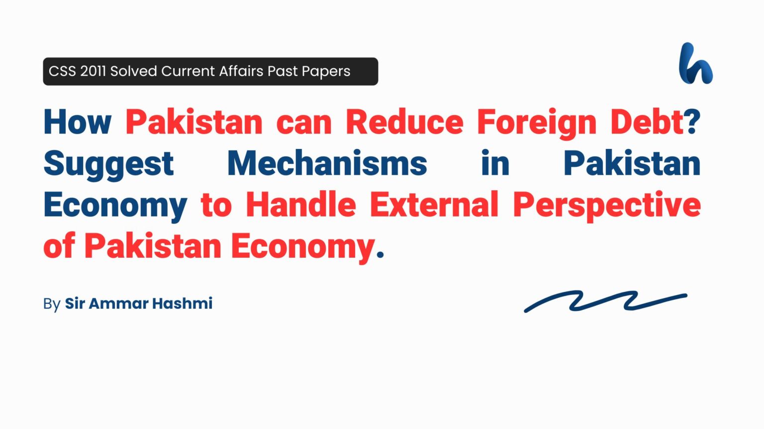 Mechanism to Handle Pakistan's External Economy