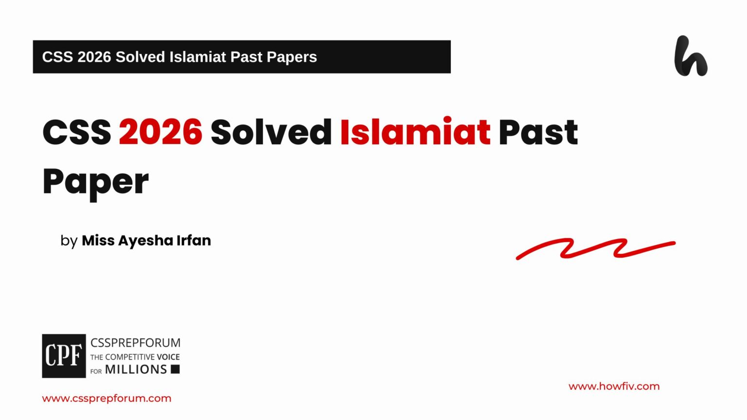 CSS 2026 Solved Islamiat Past Paper